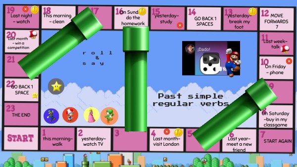 regular and irregular verbs swipe the pipe | Genially