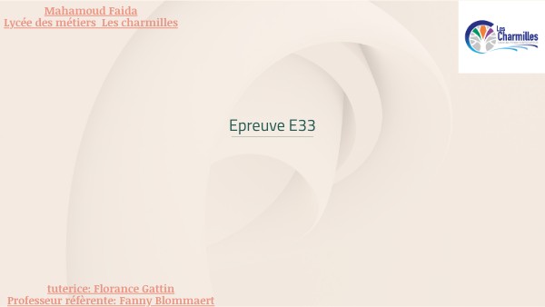 épreuve E33 | Genially