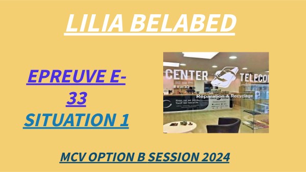 EPREUVE E-33 | Genially