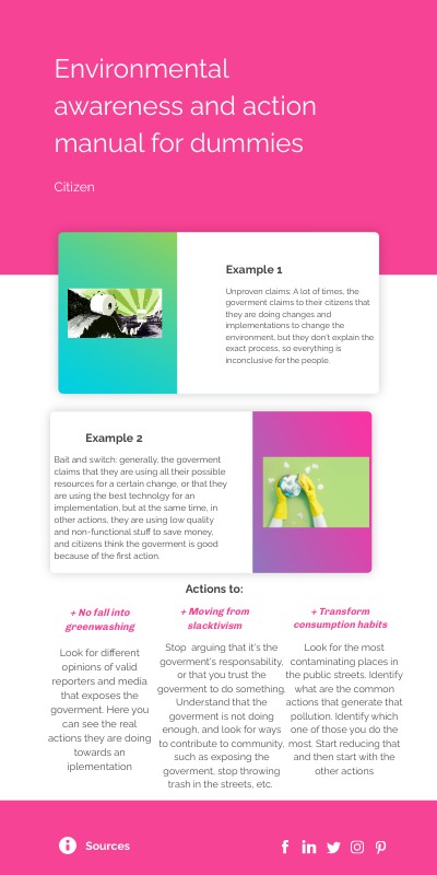 Environmental awareness and action manual for dummies citizens | Genially