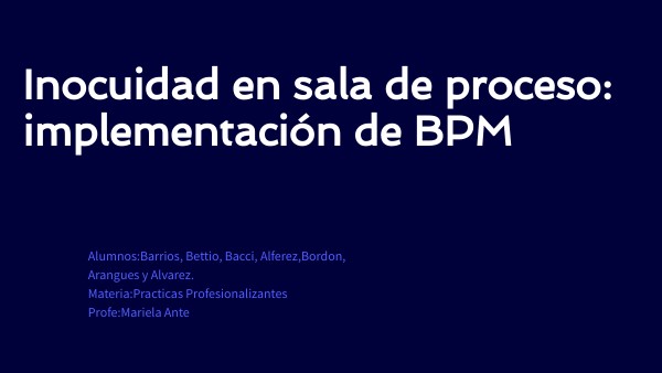 Trabajo de BPM en laboratorio