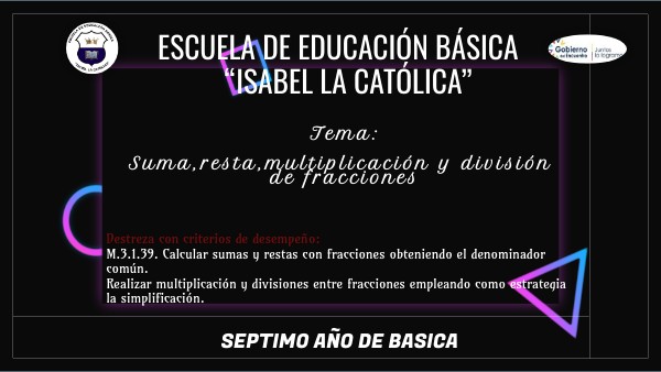 SUMA,RESTA,MULTIPLICACIÓN Y DIVISIÓN DE FRACCIONES | Genially