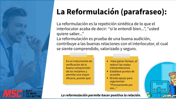 La reformulación 18.