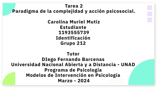 Paradigma de la complejidad y acción psicosocial - Carolina Muriel | Genially