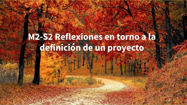 M2-S2 REFLEXIONES EN TORNO A LA DEFINICIÓN DE UN PROYECTO