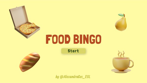 FOOD BINGO game for kids | Genially