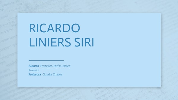 RICARDO LINIERS SIRI | Genially