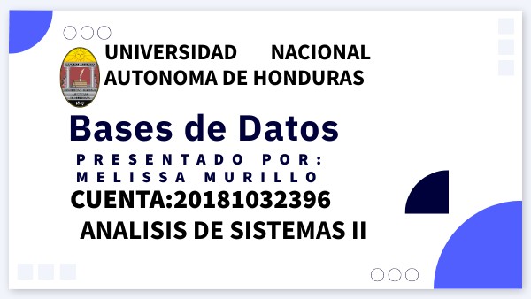 PRESENTACIÓN SOBRE BASE DE DATOS | Genially