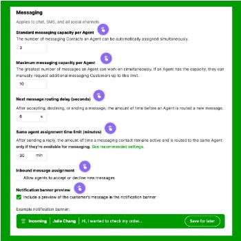 Messaging Routing Settings
