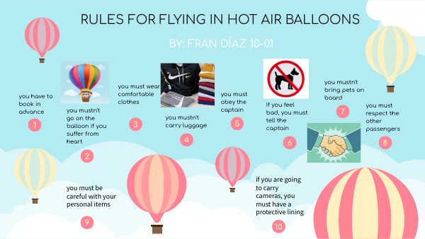 RULES FOR FLYING IN HOT AIR BALLOONS