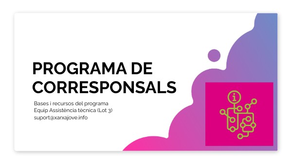Programa de Corresponsals (Xarxa Jove) | Genially