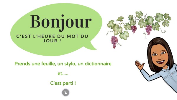 mot du jour semaine 1 | Genially