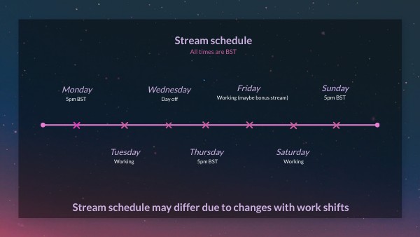 Stream schedule