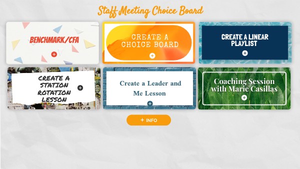Staff Meeting CHOICE BOARD | Genially