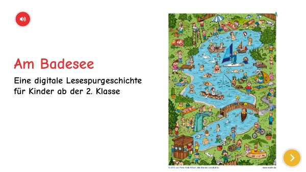 Lesespurgeschichte: Am Badesee | Genially