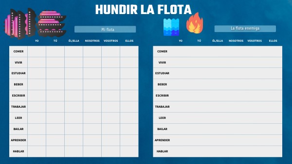 HUNDIR LA FLOTA (verbos regulares presente del indicativo) | Genially