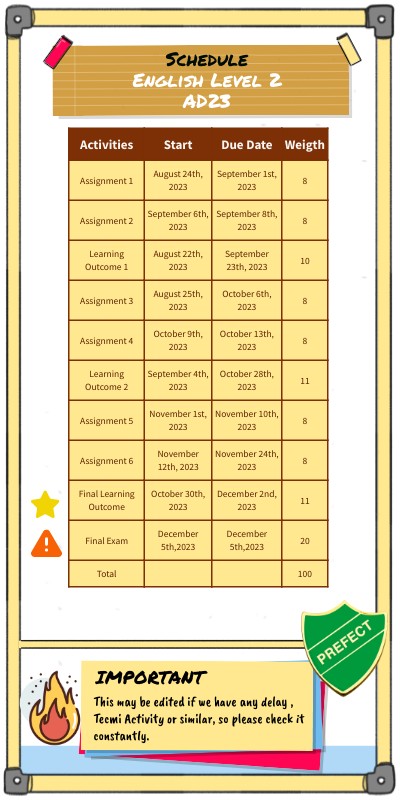 Eng Lvl2 Schedule AD23