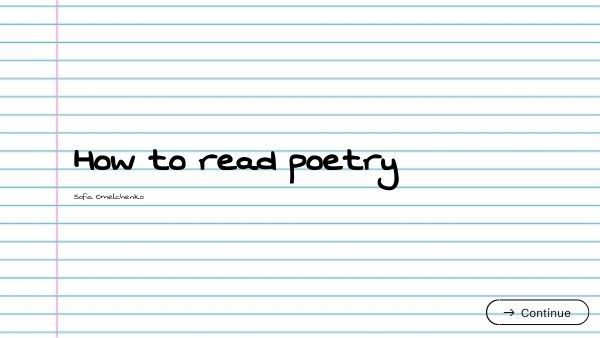 How to read poetry | Genially