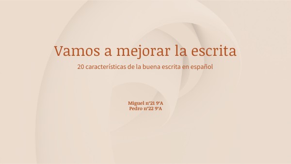 vamos a mejorar la escrita