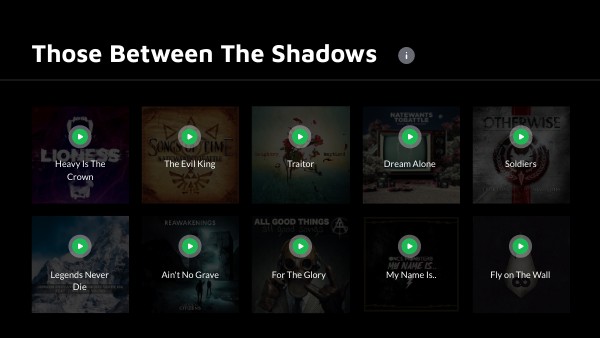 Those Between The Shadows Playlist