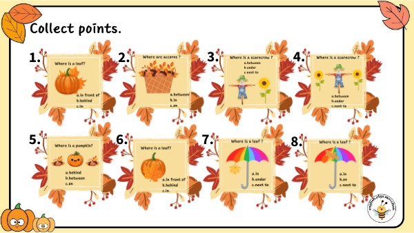 Autumn - prepositions of place | Genially