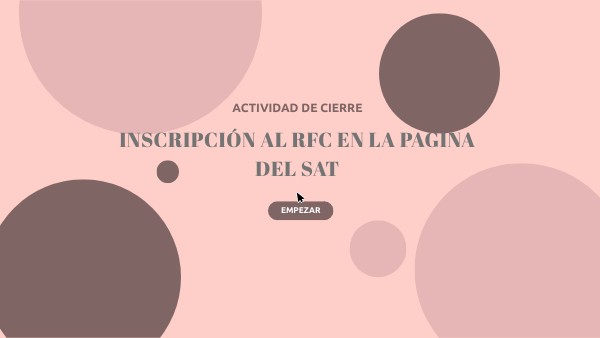 proceso de inscripción al RFC en la pagina del SAT