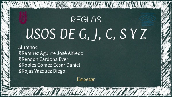 Reglas/usos de g, f, c, y z | Genially