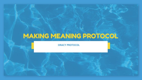 CAMBRIDGE MAKING MEANING PROTOCOL