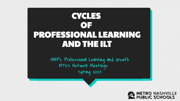 CYCLES OF PROFESSIONAL LEARNING AND THE ILT | Genially