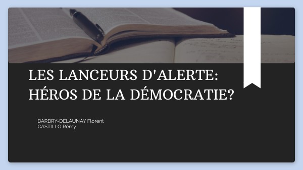 Les lanceurs d'alerte | Genially