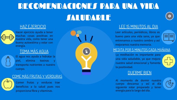 Recomendaciones para una vida saludable | Genially