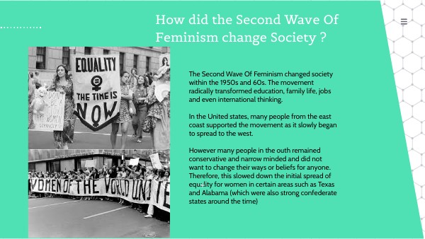 2 slides on Feminism Waves