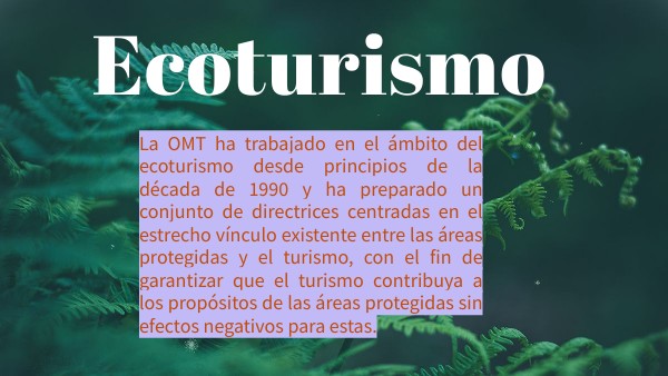 ECOTURISMO CLASE 1 | Genially