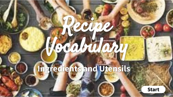 Recipe Vocabulary Game | Genially