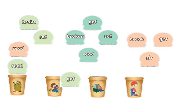 irregular verbs icecream ripples | Genially