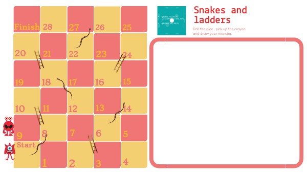 Snakes and ladders. Draw a monster. | Genially