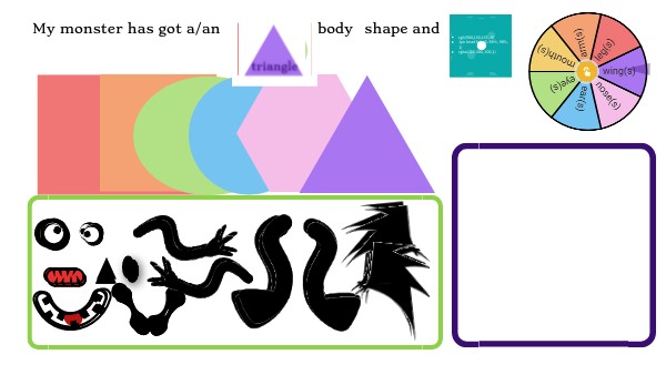 Create a monster.Shapes. | Genially