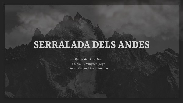 SERRALADA DELS ANDES_Chirivella, Jorge_ Rozas, Marco_Quilis, Noa.
