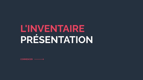 Présentation de l'inventaire | Genially