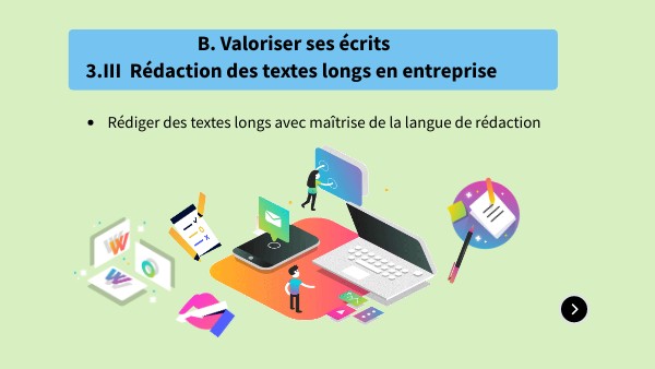 Rédaction d'un texte long en entreprise