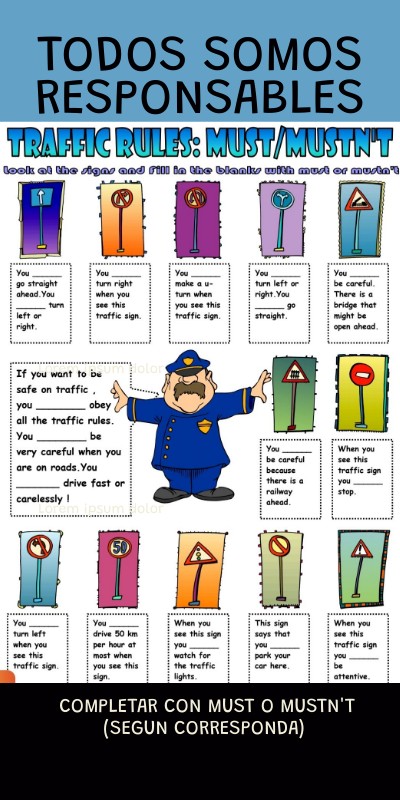 Traffic signs Must mustn't