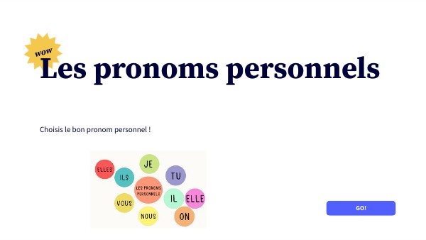 Quiz pronoms personnels | Genially
