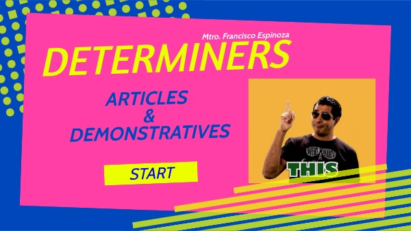 Determiners Articles and Demonstratives | Genially