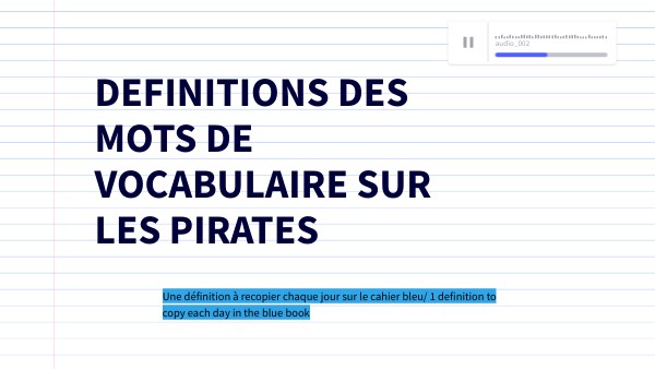 Genialcompréhension vocabulaire les pirates | Genially