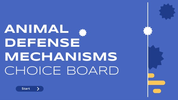 Animal Defense Choice Board