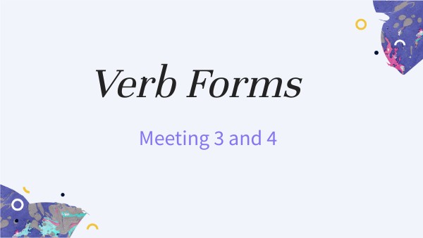 VERB FORMS | Genially