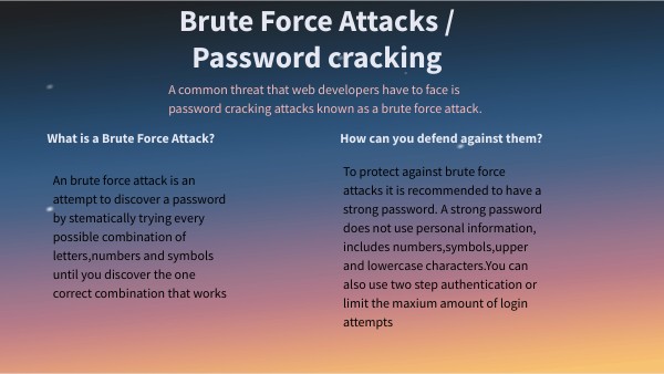 Brute Force/Dictionary Attack/Password Guessing | Genially