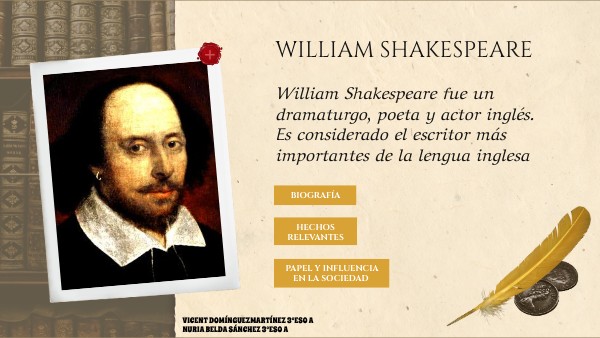 WILLIAM SHAKESPEARE | Genially