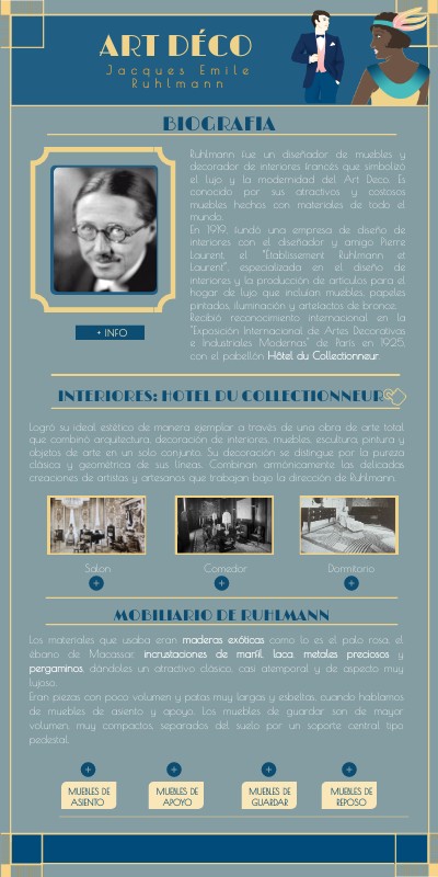 Art Deco: Interiores y Mobiliarios de Jacques Emile Ruhlmann | Genially