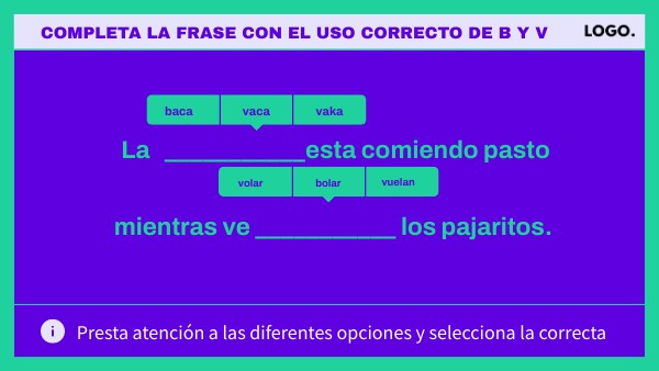 Ejercicios con b y v | Genially